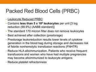 Blood component therapy and transfucion reactions | PDF