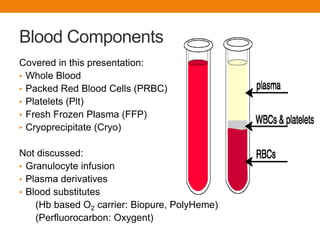 Blood component therapy and transfucion reactions | PPT