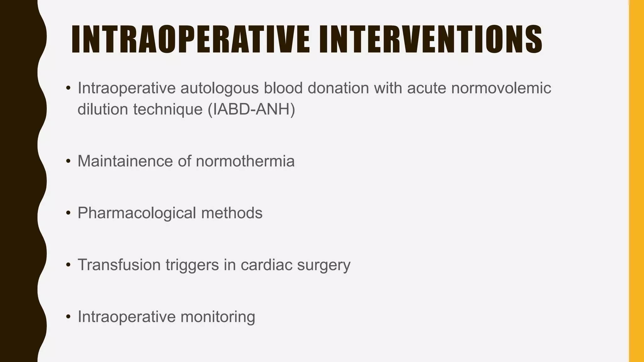 Blood conservation strategy | PPTX