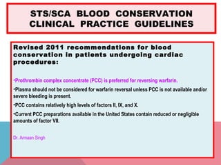 Blood conservation in cardiac surgery | PPT