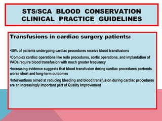 Blood conservation in cardiac surgery | PPT