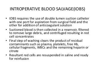 Blood conservation techniques | PPTX