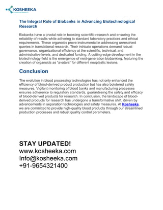 Blood Derived Products: Fascinating Platform for Biomedical Research | PDF