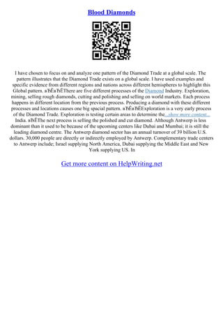 Blood Diamond Essay | PDF