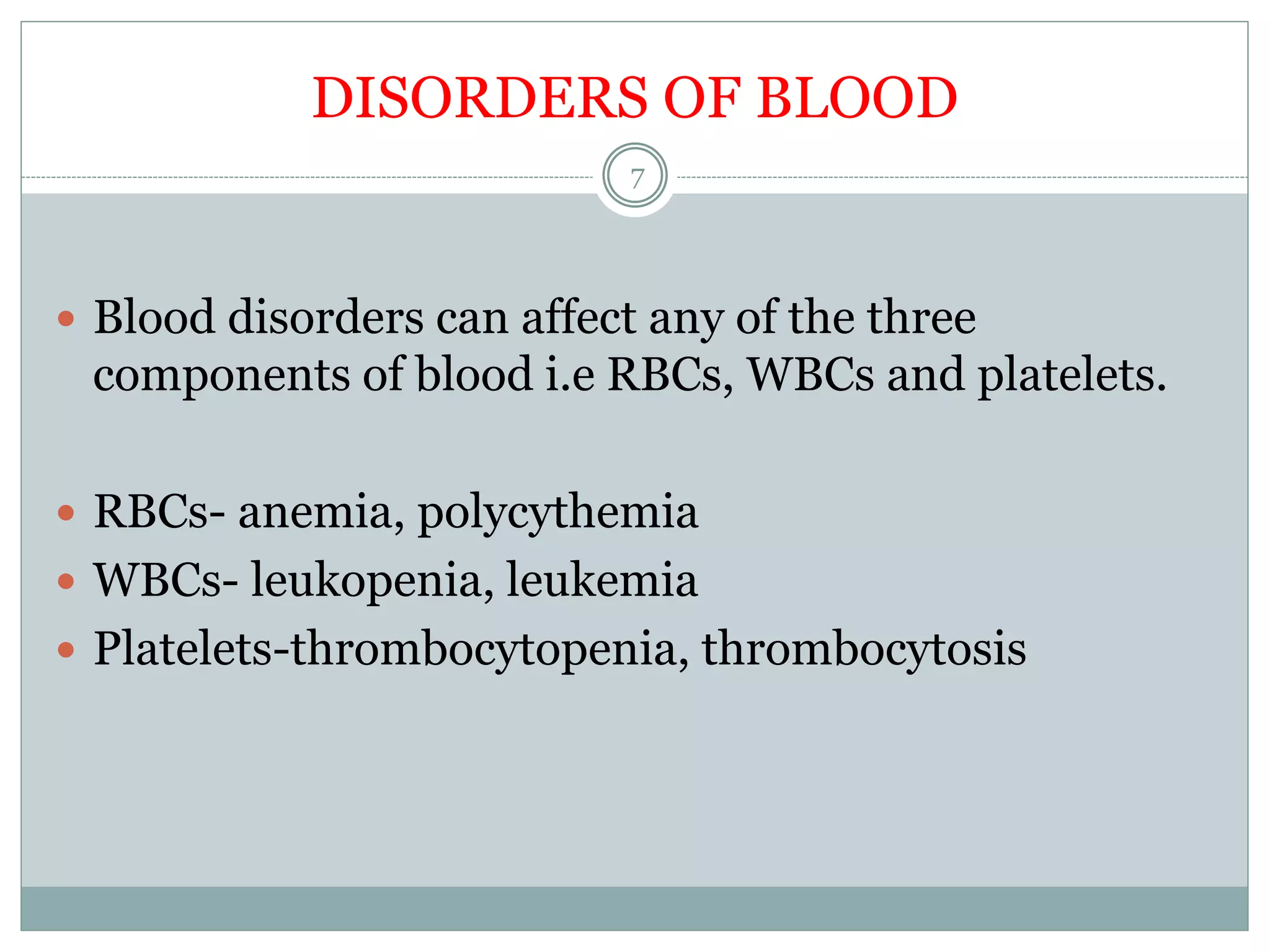 Blood disorders | PPTX
