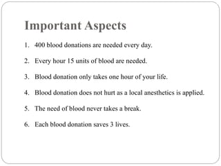 Blood donation Importance | PPT