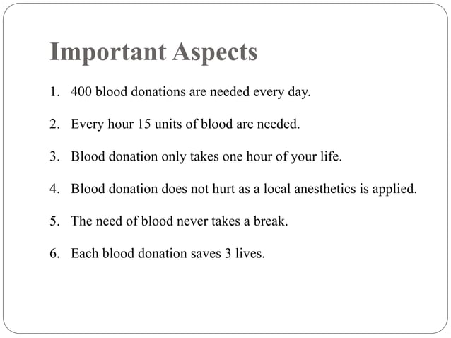 Blood donation Importance | PPT | Blood Disorders | Diseases and Conditions