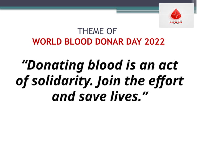 A ppt showing why blood donation is important | PPTX
