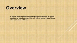Blood Donation Database | PPTX