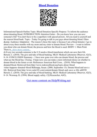 Blood Donation Essay | PDF