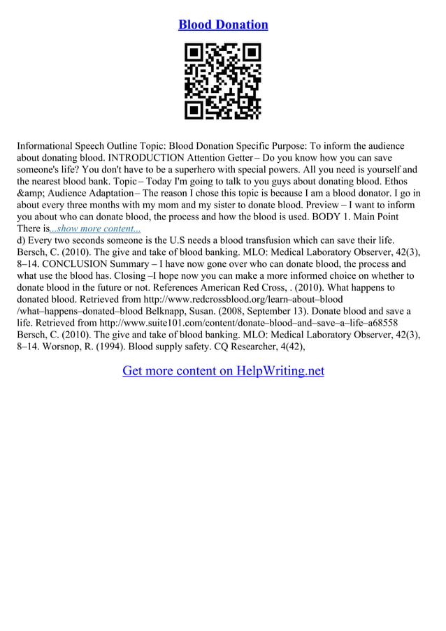 Blood Donation Essay | PDF