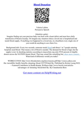 Blood Donation Essay | PDF