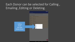 Blood donation management | PPTX