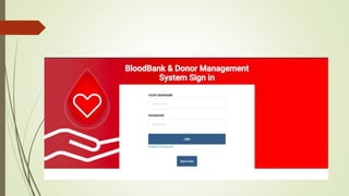 Blood Donation Management System Project.pptx | Computing | Technology & Computing