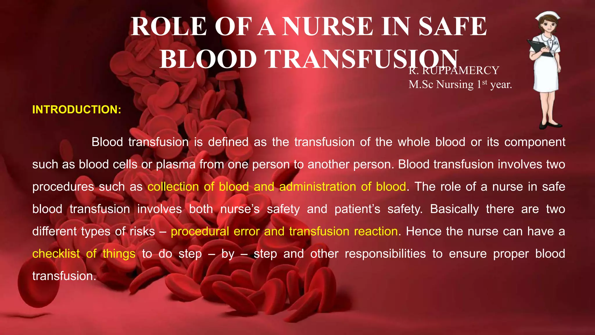 BLOOD TRANSFUSION | PPTX
