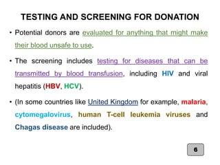 Blood donation & selection of donor | PDF