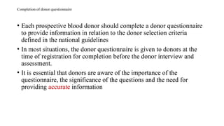 blood Donor-selection of people for blood donation.pptx