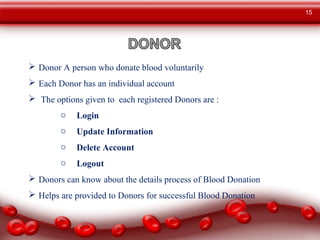 Blood donor managment system | PPT