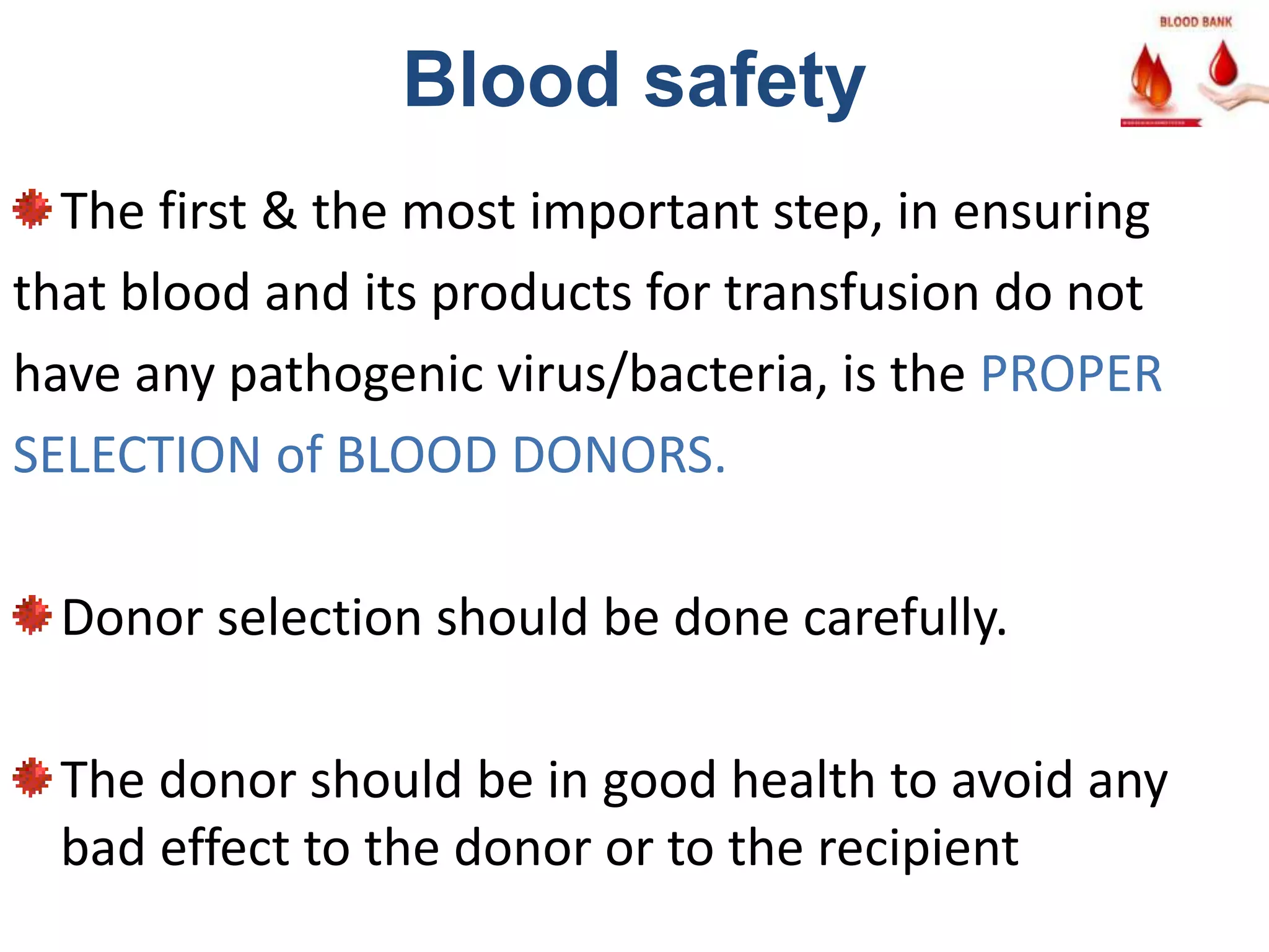 Blood donor selection | PPTX