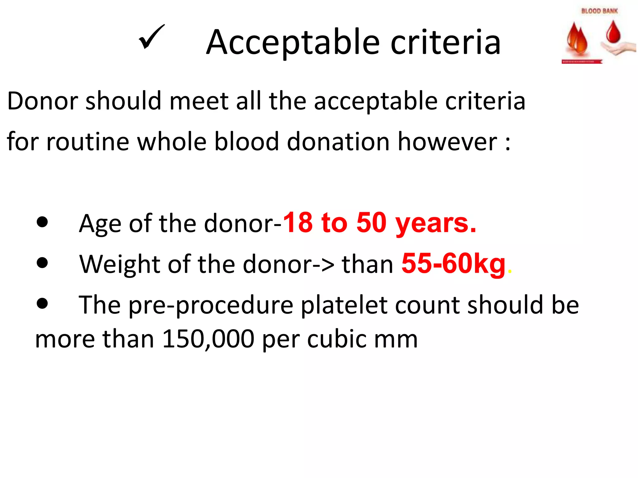 Blood donor selection | PPTX