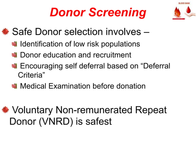 Blood donor selection | PPTX | Blood Disorders | Diseases and Conditions