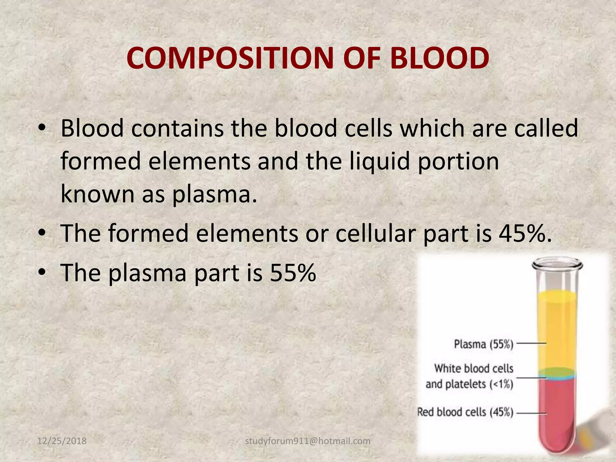 Blood (erythrocytes, leukocytes and platelets) | PPTX