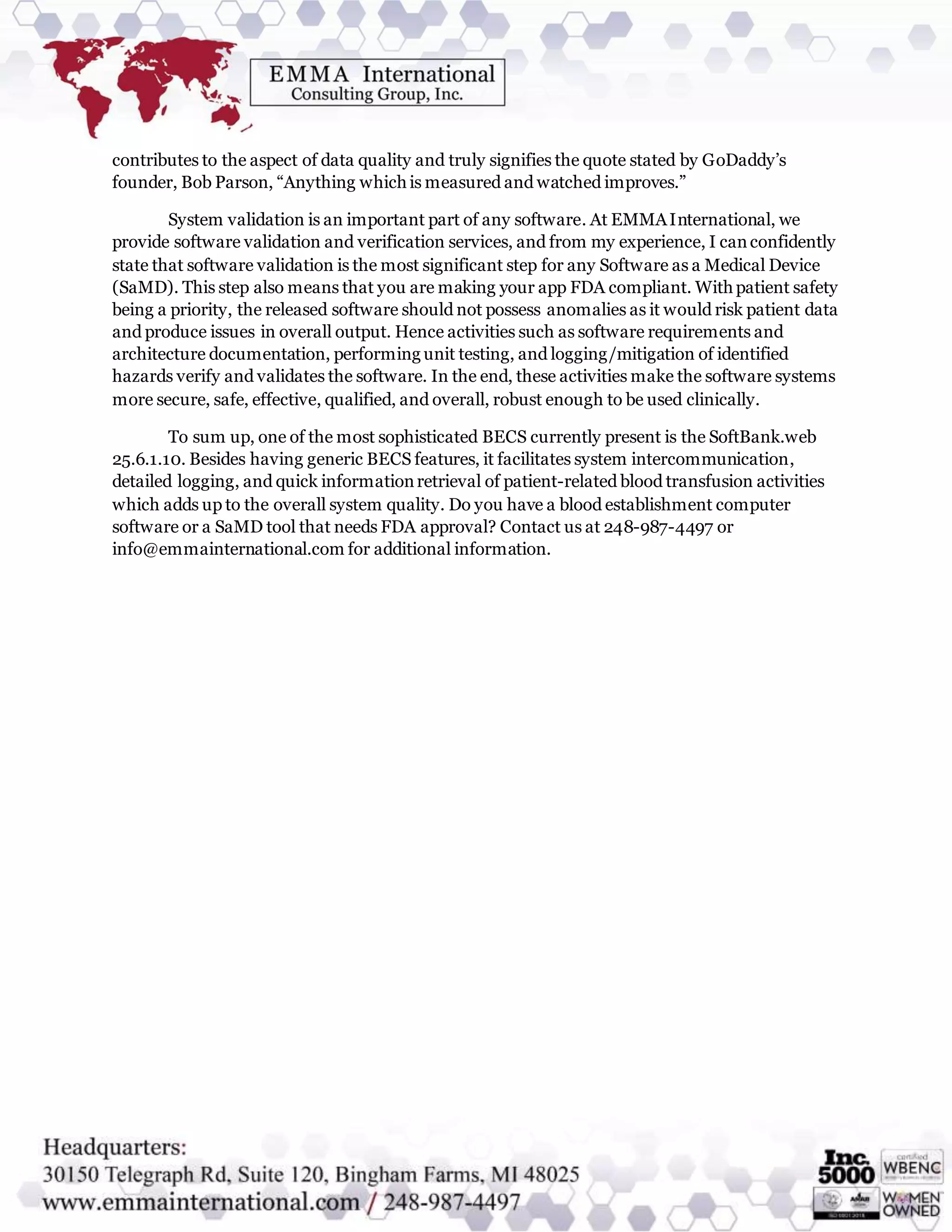 Blood Establishment Computer Software (BECS) - SoftBank.web