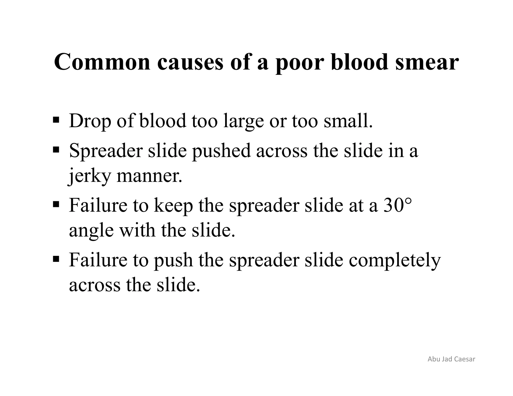 Blood film preparation and reporting | PDF