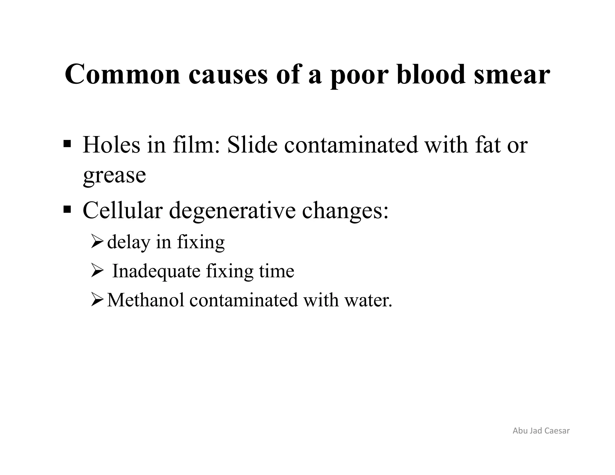 Blood film preparation and reporting | PDF
