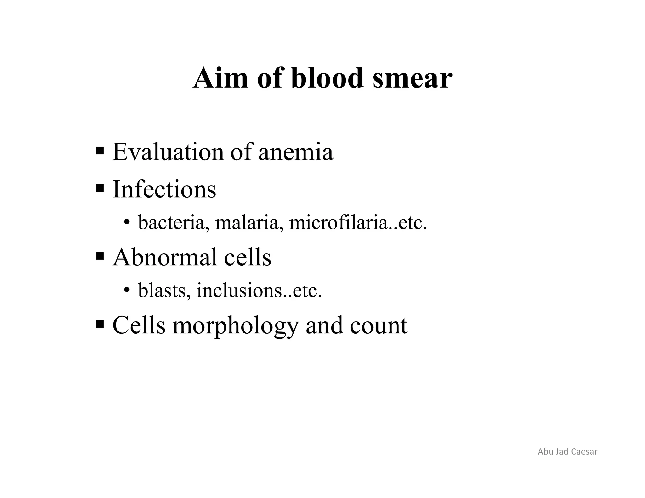 Blood film preparation and reporting | PDF