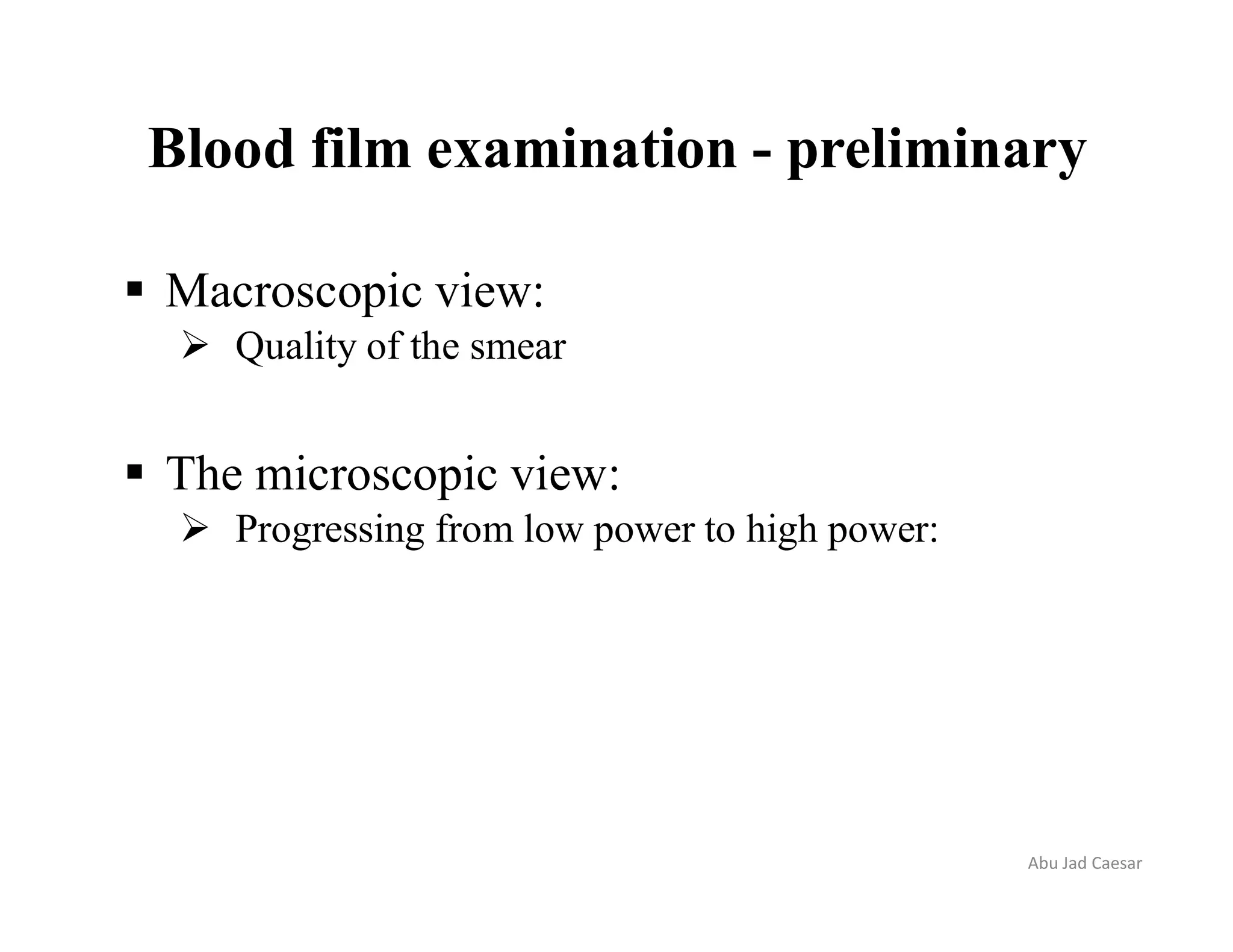 Blood film preparation and reporting | PDF