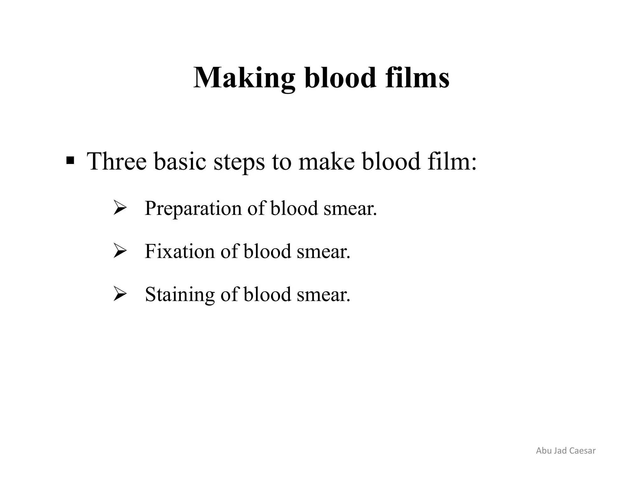 Blood film preparation and reporting | PDF