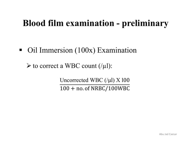 Blood film preparation and reporting | PDF