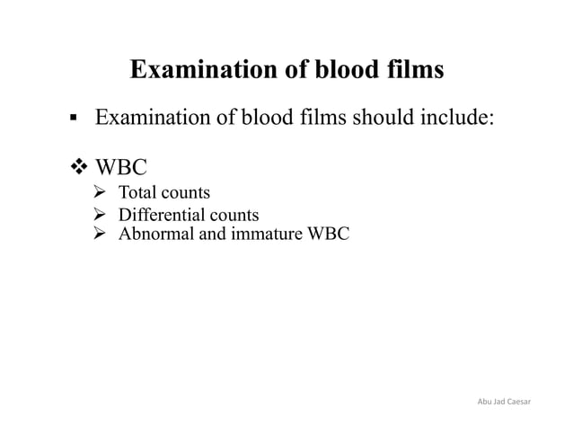 Blood film preparation and reporting | PDF