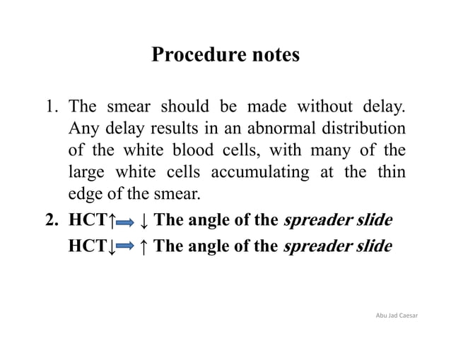 Blood film preparation and reporting | PDF
