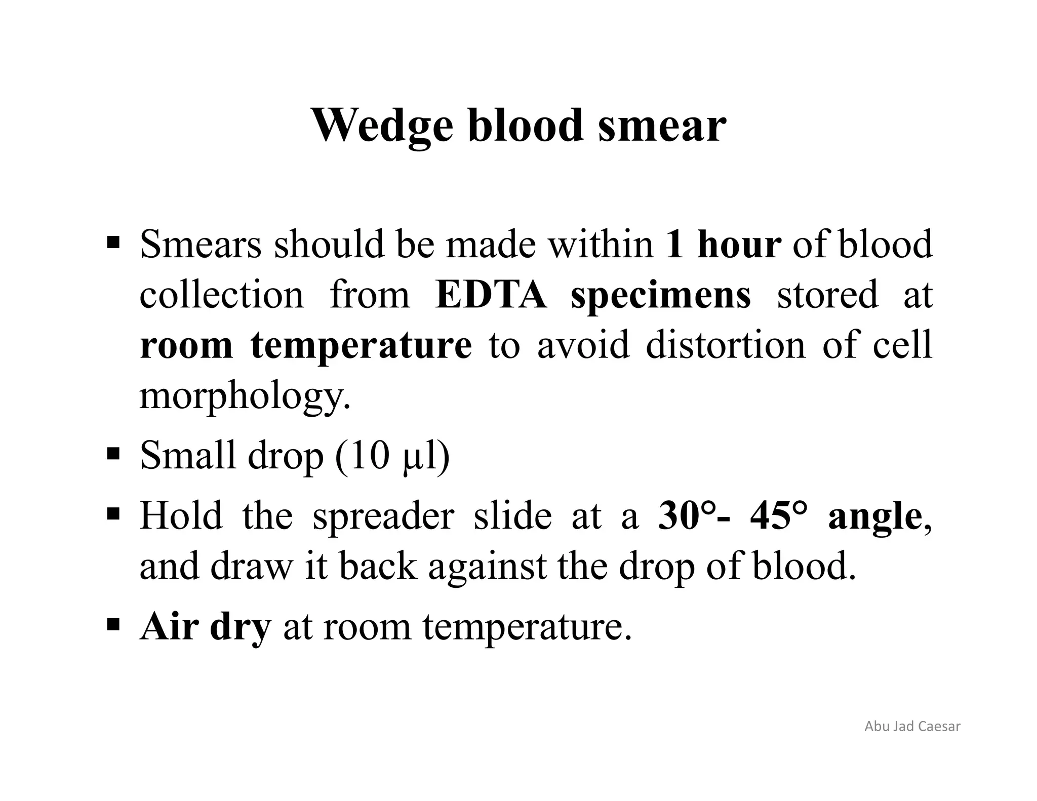 Updated - Blood film preparation and reporting | PDF