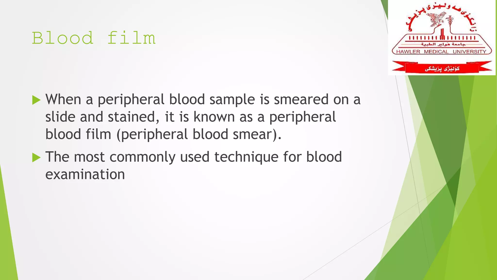 Blood film for malaria | PPTX