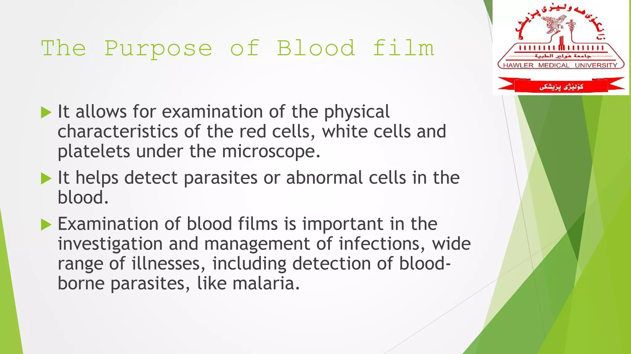 Blood film for malaria | PPTX