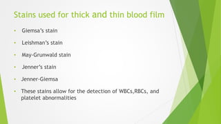 Blood film for malaria | PPTX