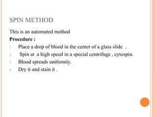 Blood Film Preparation and Staining preparation | PPTX