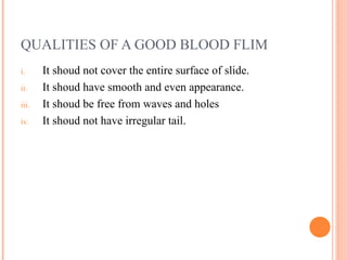 Blood Film Preparation and Staining preparation | PPTX