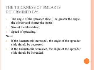 Blood Film Preparation and Staining preparation | PPTX