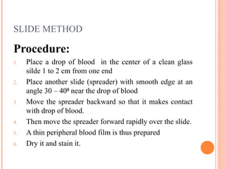 Blood Film Preparation and Staining preparation | PPTX