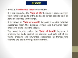 B;LOOD COMPOSITION AND FUNCTIOS AND DIFFERENT FORMED ELEMENTS | PPT ...