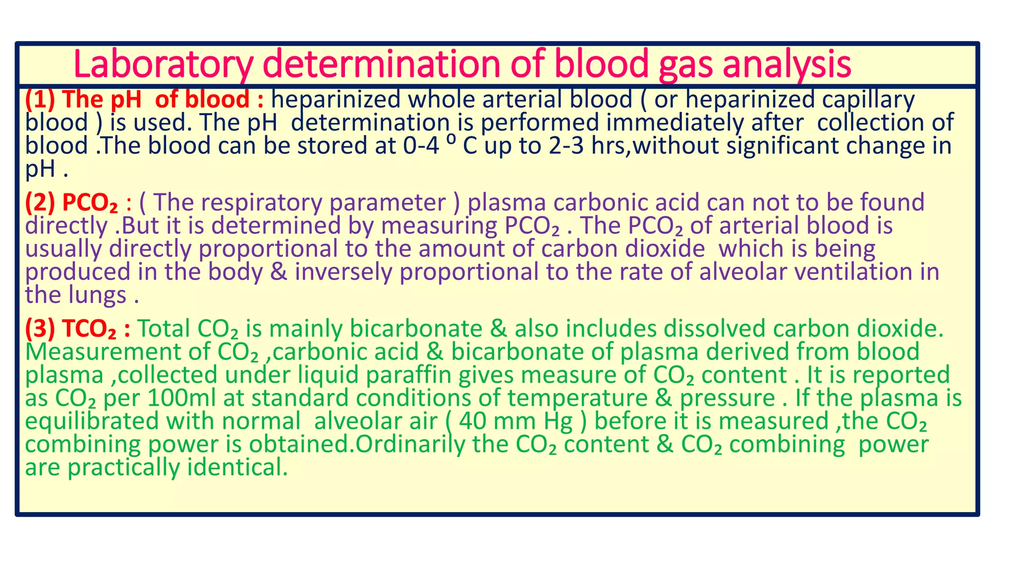 Blood gas analyser & blood gas analysis with clinical significancee | PDF