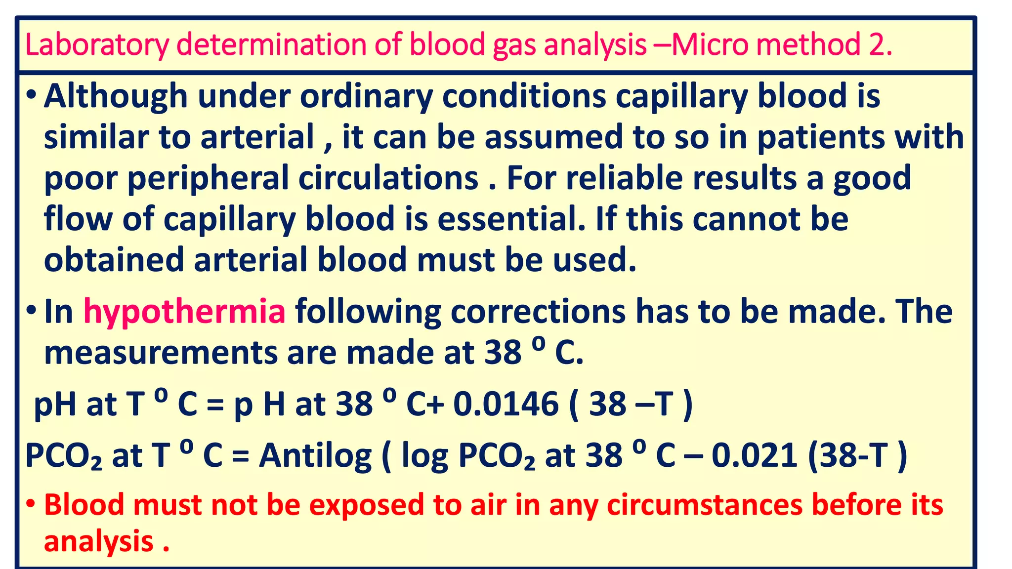 Blood gas analyser & blood gas analysis with clinical significancee | PDF