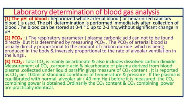 Blood gas analyser & blood gas analysis with clinical significancee ...
