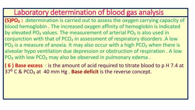 Blood gas analyser & blood gas analysis with clinical significancee ...