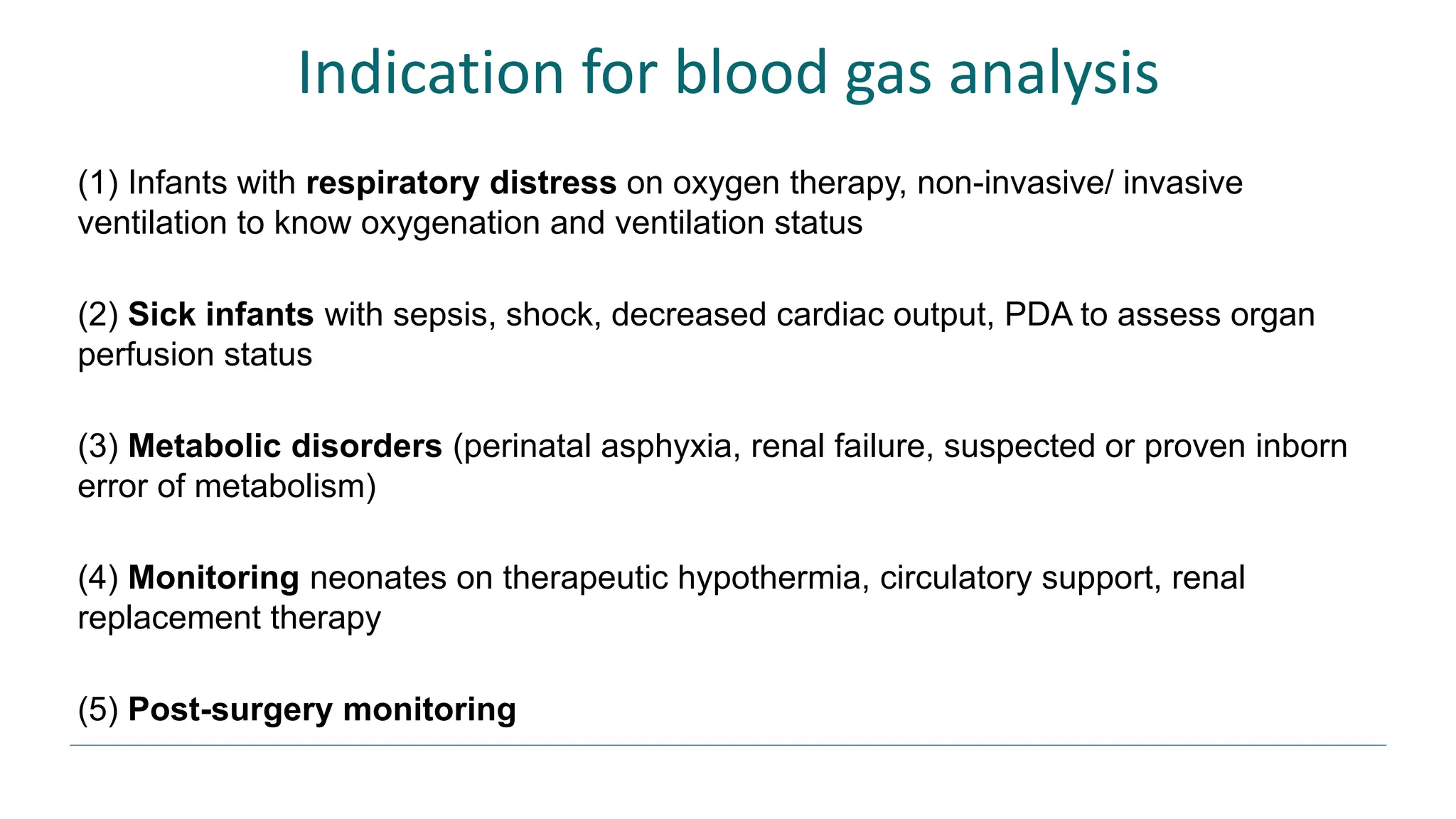 blood gas analysis in neonates - Dr Lingaraj Mulage | PPTX