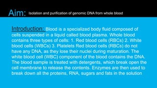 Blood genomic DNA extraction - Jackson Chary | PPT